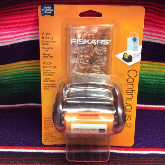 Fiskars | Office | Nwt Fiskars Continuous Stamp Wheel Doodle Flowers ...